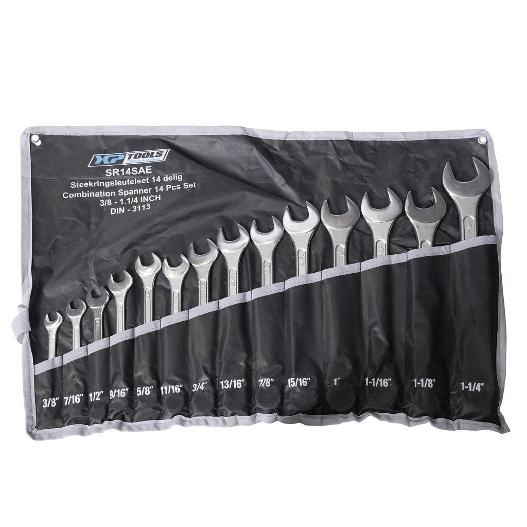 Combination wrench set inch sizes 14 pieces - Moto Garage Malta